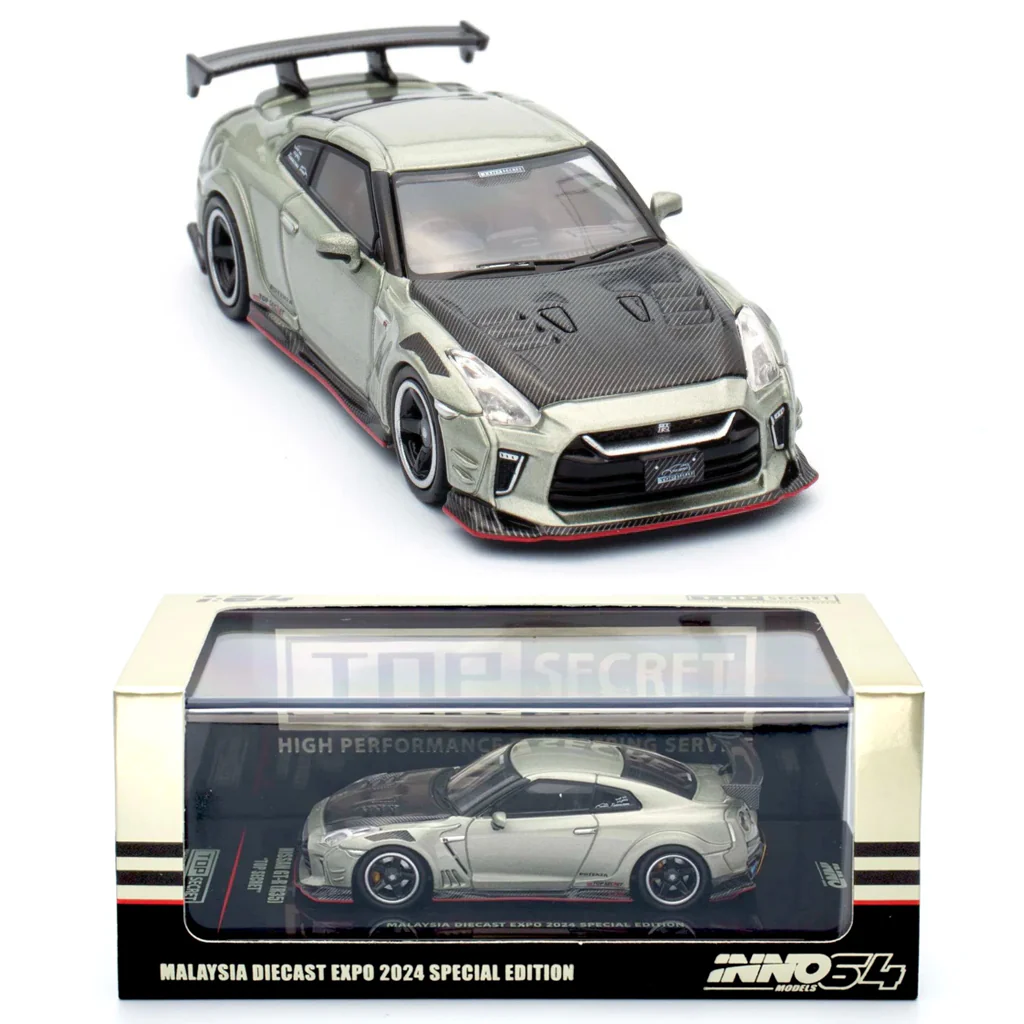 1/64 Inno64 Nissan Skyline GT-R R35 Top Secret Grey / Black MDX 2024 ...