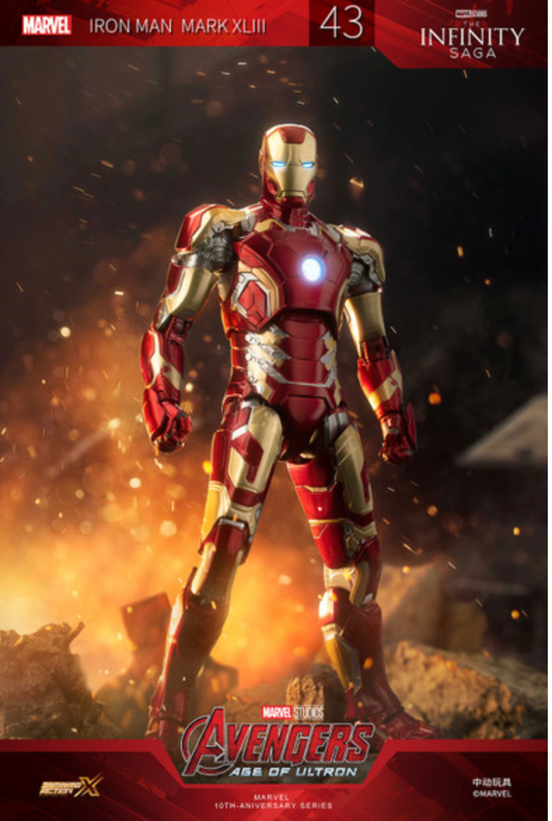 1/10 Scale ZD Toys Marvel Studios Iron Man Mark 43 Action Figure ...