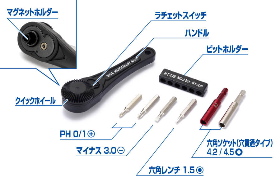 HT198 HG Micro Ratchet Mini 4 (with 4 different bits) - Otaku Middle ...