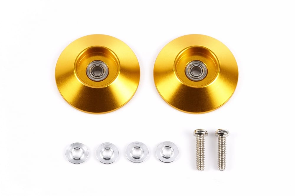 Mini 4WD GUP HG 19mm Tapered Aluminum Ball-Race Rollers Gold (Ringless ...
