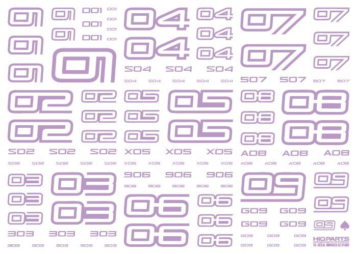 TR Number Decals 2 Light Purple (14cm x 10cm) (1 sheet) - Otaku Middle ...